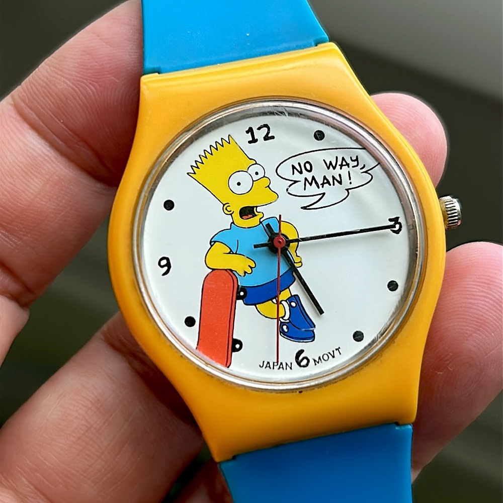 1990 Bart Simpson Watch ‘No Way Man!’ Rare Find Red S… - Gem